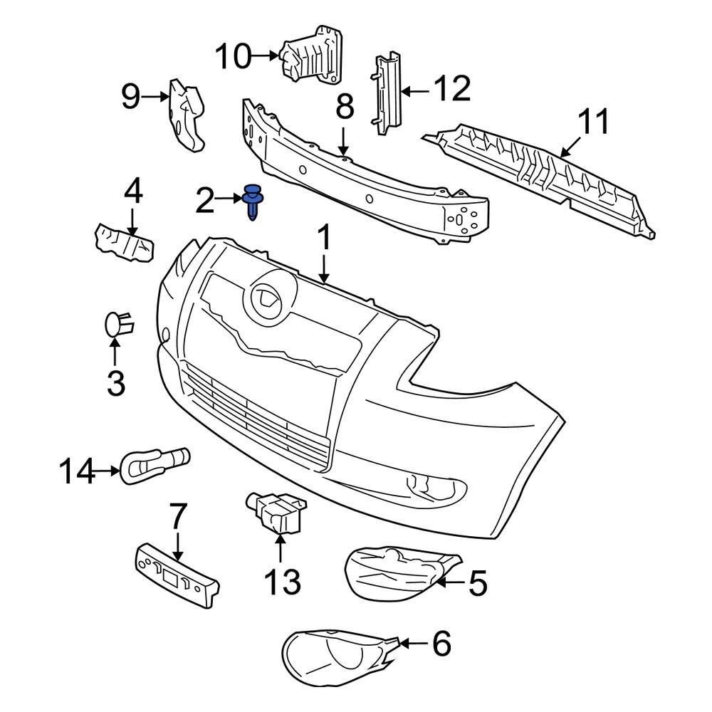 Toyota OE 904670707122 - Front Bumper Cover Retainer