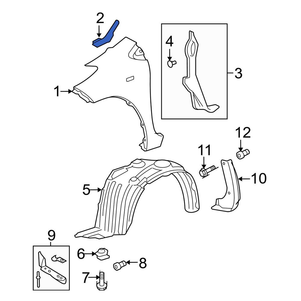 Toyota OE 5386652120 - Front Right Fender Seal