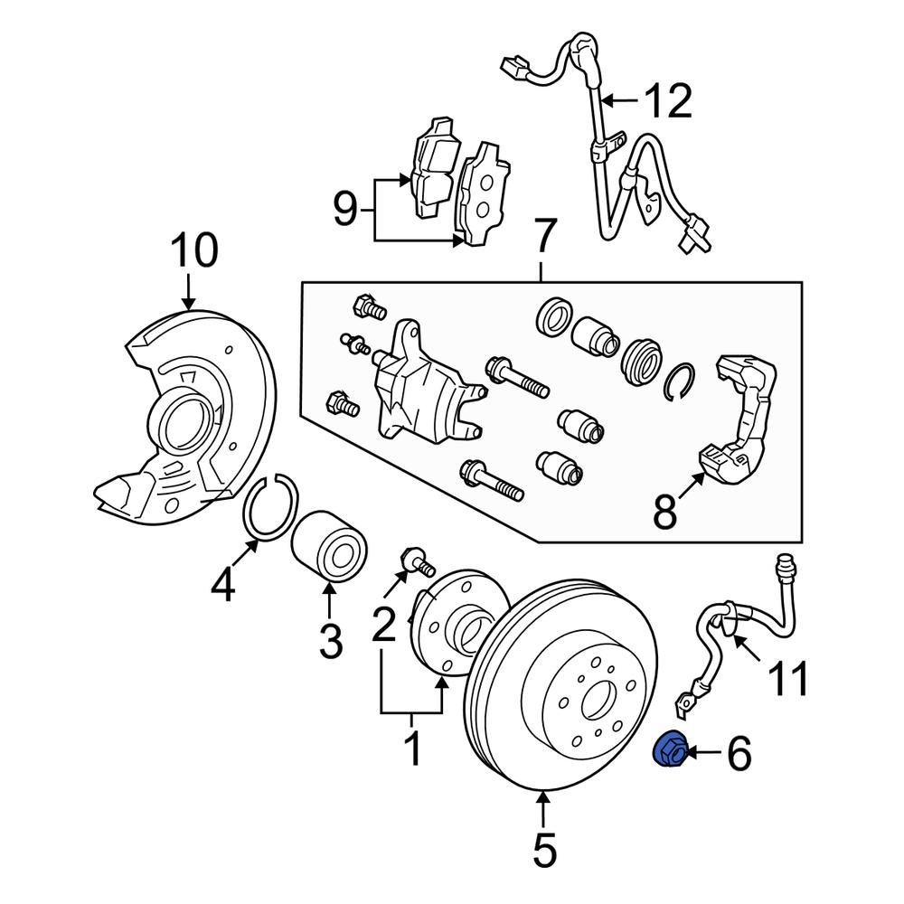 Toyota OE 9008017238 - Front Axle Nut
