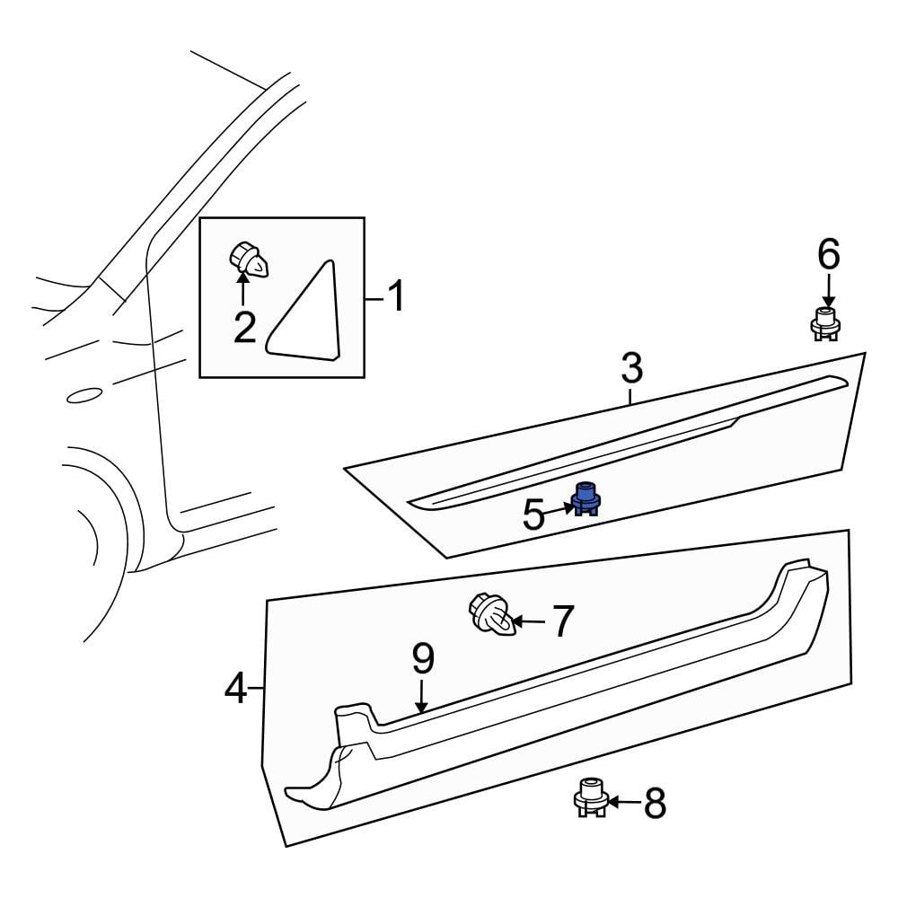 Toyota OE 7692452040 - Rocker Panel Molding Clip