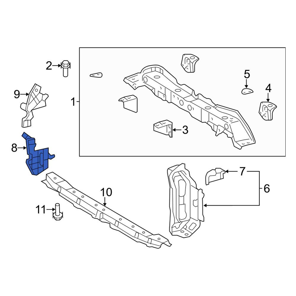 Toyota OE 5316552030 - Front Left Radiator Support Air Deflector