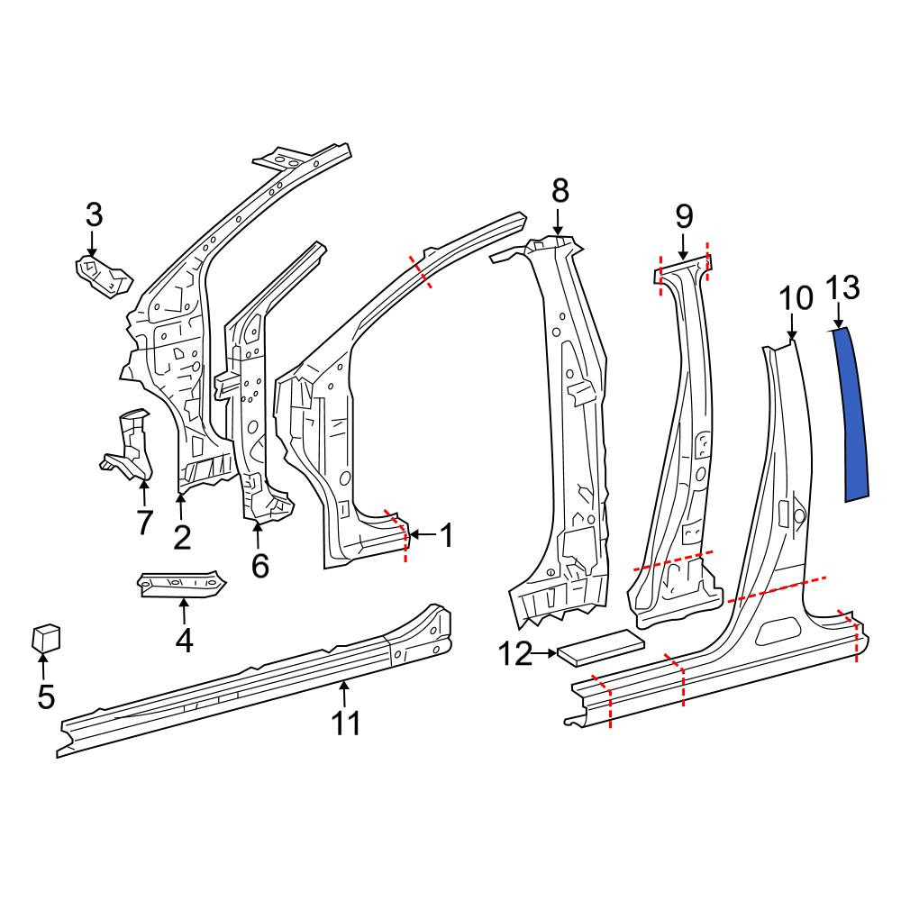Toyota OE 759230D180 - Rear Right Black Out Tape