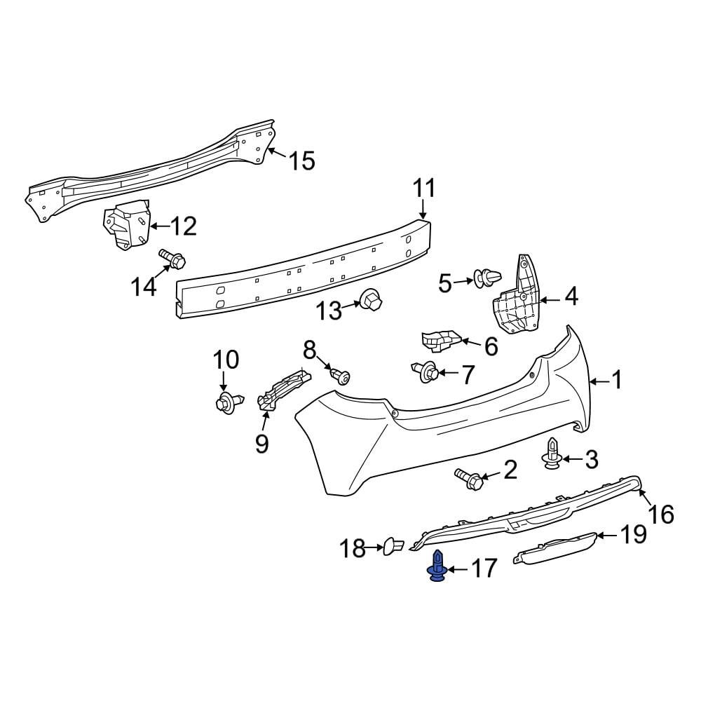 Toyota OE 753920R010 - Bumper Cover Spacer Panel Clip
