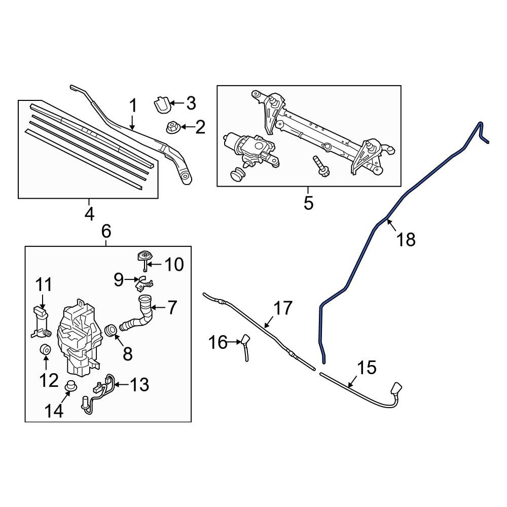 Toyota OE 90118WB084 - Front Lower Windshield Washer Hose