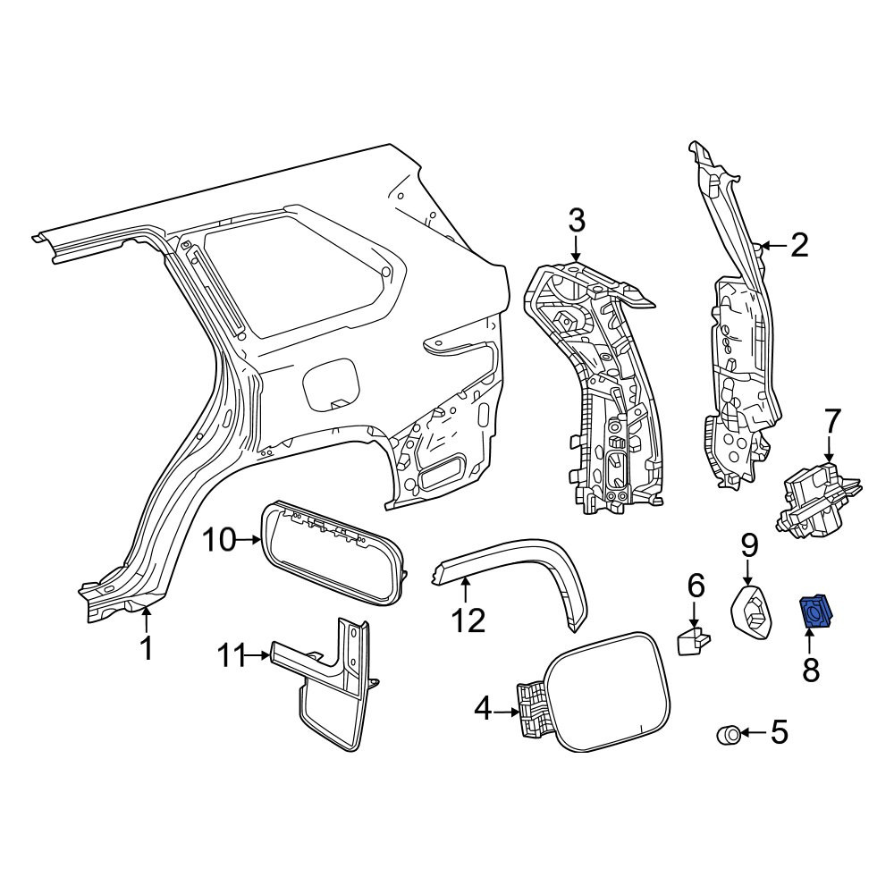 Toyota OE 773770E040 - Fuel Filler Door Lock Actuator Nut