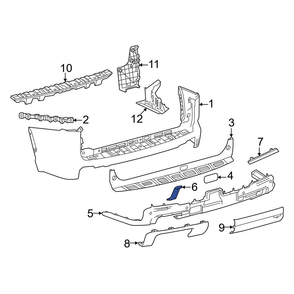 Toyota OE 521730C090 - Rear Lower Bumper Cover Bracket
