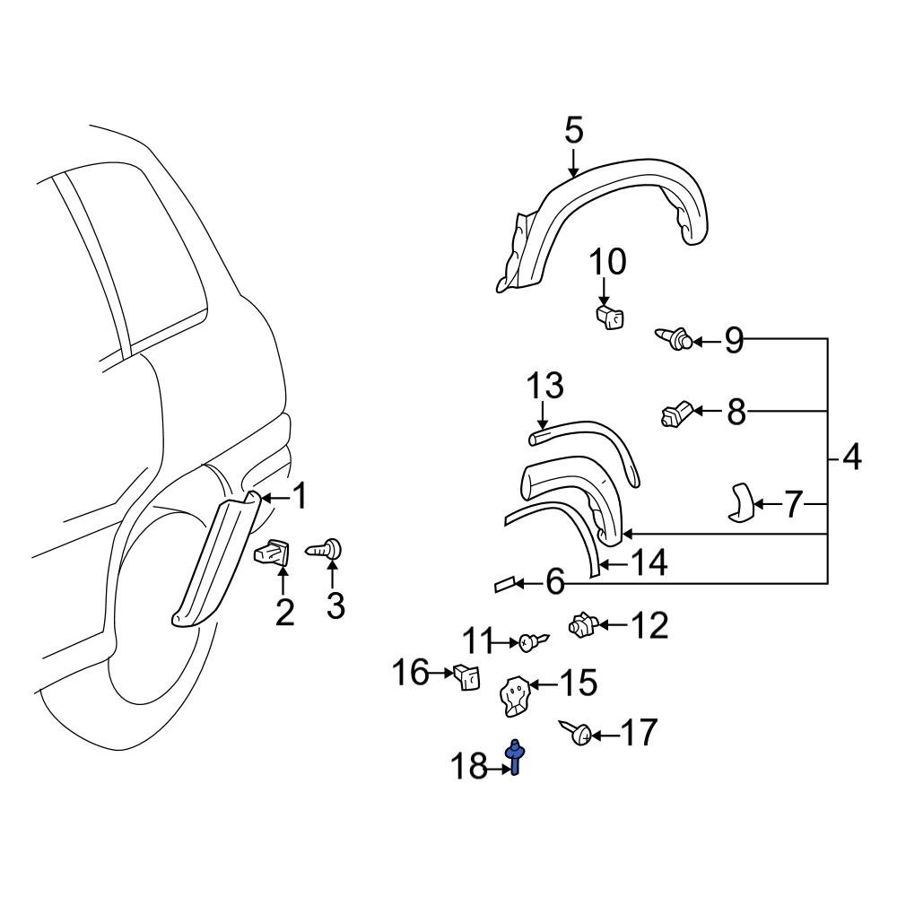 Toyota OE 9026904047 - Rear Fender Flare Clip