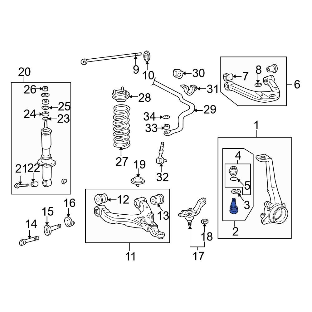 Toyota OE 4331039016 - Front Upper Suspension Ball Joint