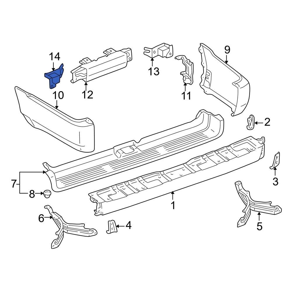 Toyota OE 5204635010 - Rear Left Bumper Face Bar Reinforcement Beam Bracket