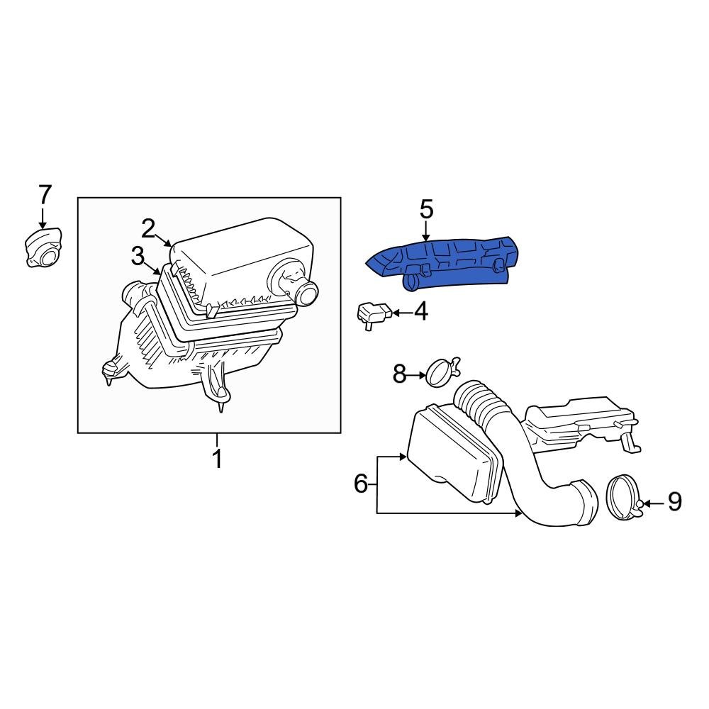 Toyota OE 5380760050 - Front Engine Air Intake Hose