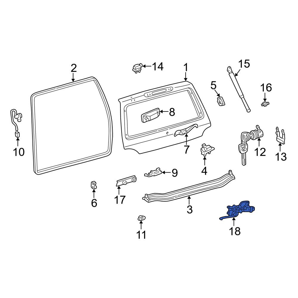 Toyota OE 6979060070 - Rear Liftgate Lock Actuator