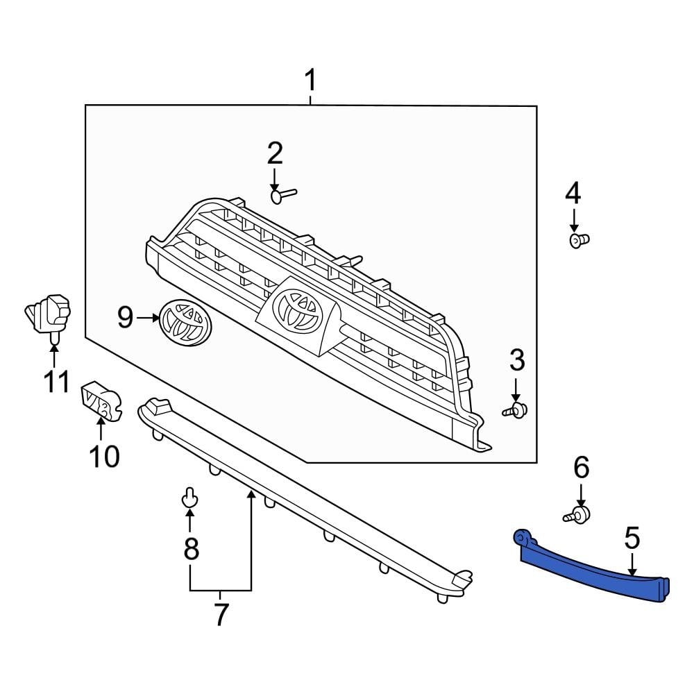 Toyota OE 5251335080 - Front Left Grille Molding