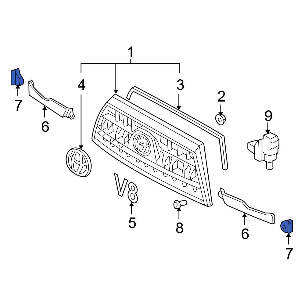 Toyota OE 5393535030 - Grille Molding Nut