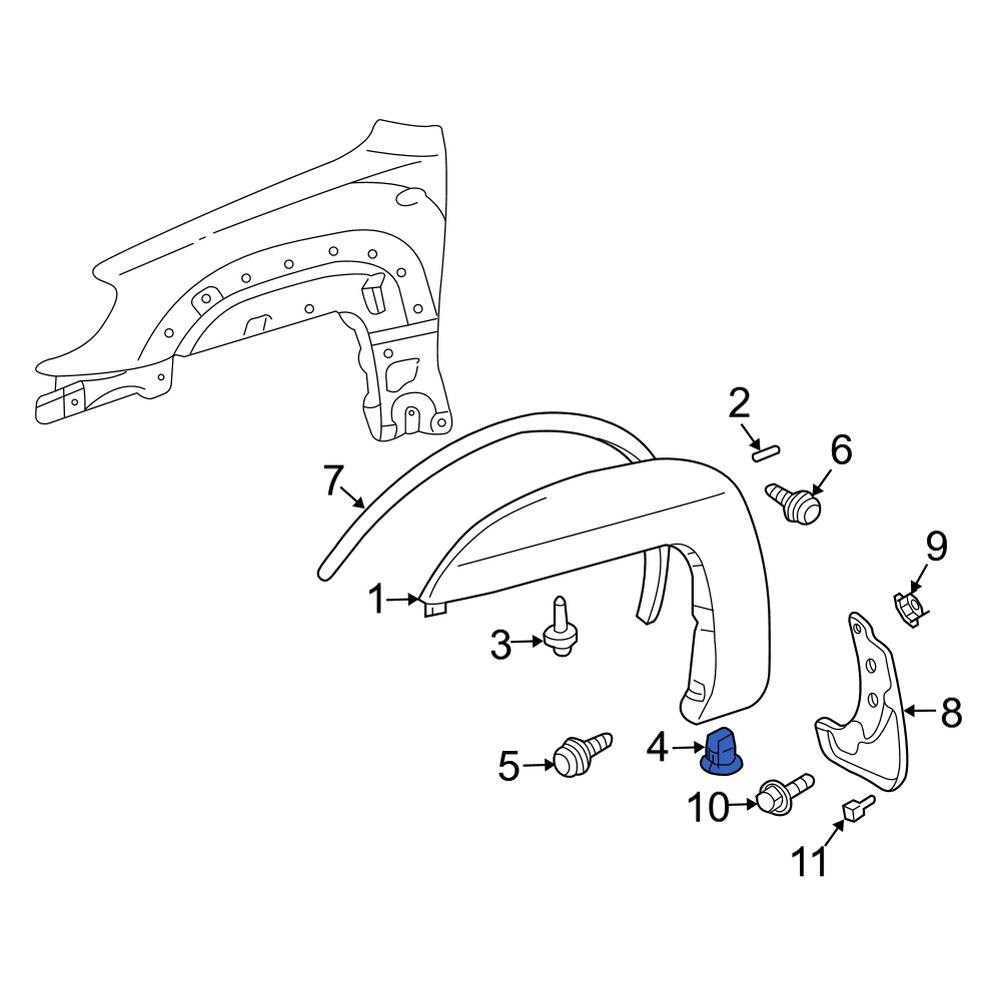 Toyota OE 9018906028 - Front Fender Flare Grommet