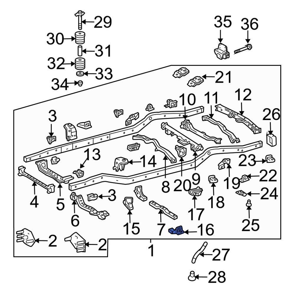 Toyota OE 5122535040 - Right Frame Crossmember Bracket