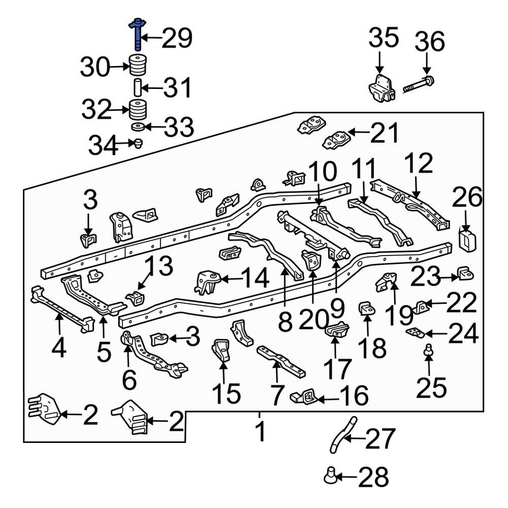 Toyota OE 5221735180 - Front Body Mount Cushion Bolt