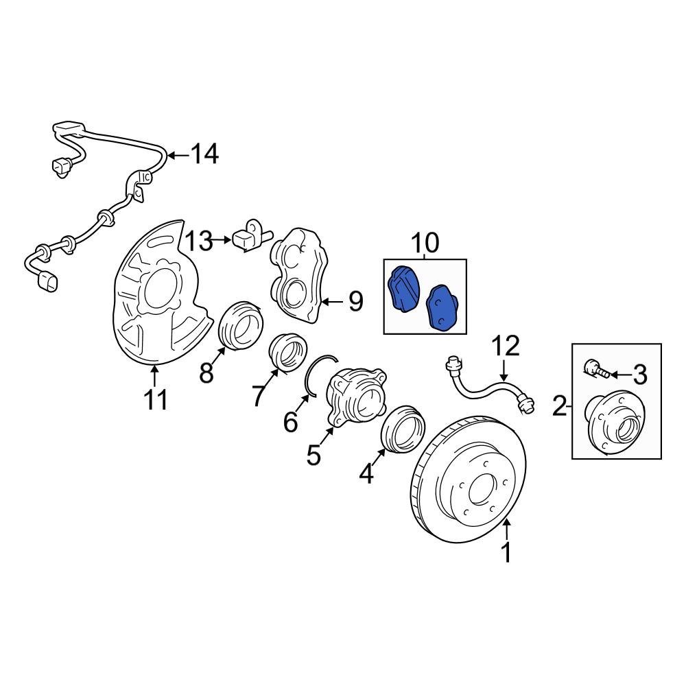 Toyota OE 0446535290 - Front Disc Brake Pad Set