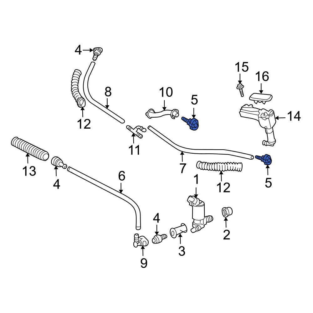 Toyota OE 8527933040 - Front Headlight Washer Hose Connector