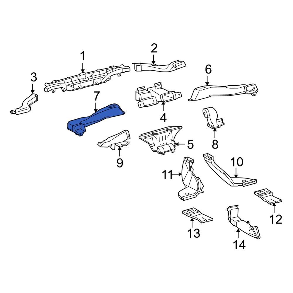 Toyota OE 5584335070 - Front Center Left Instrument Panel Air Duct