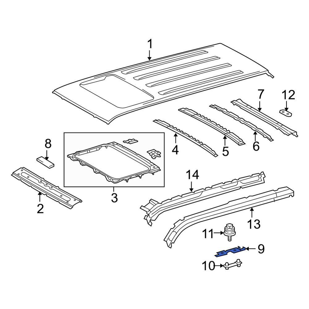 Toyota OE 6318542020 - Front Roof Panel Bracket