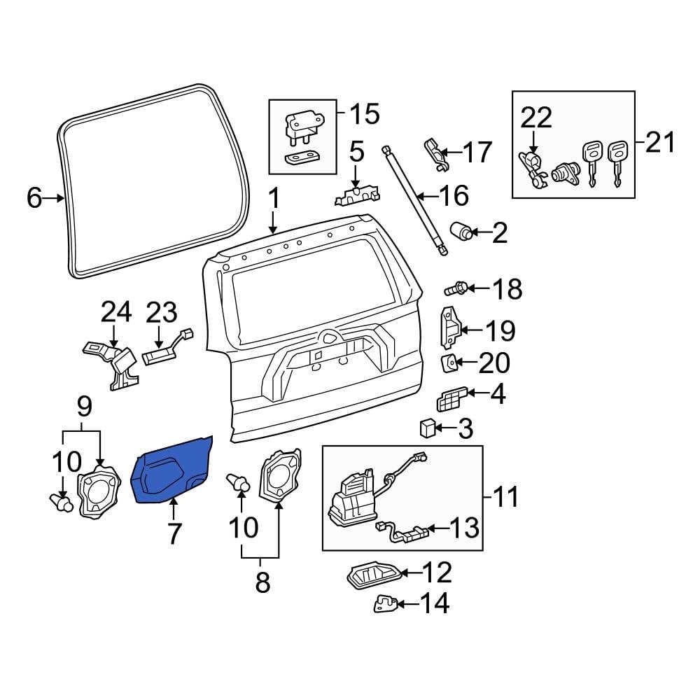 Toyota OE 6784835040 - Center Liftgate Trim Cover Cap
