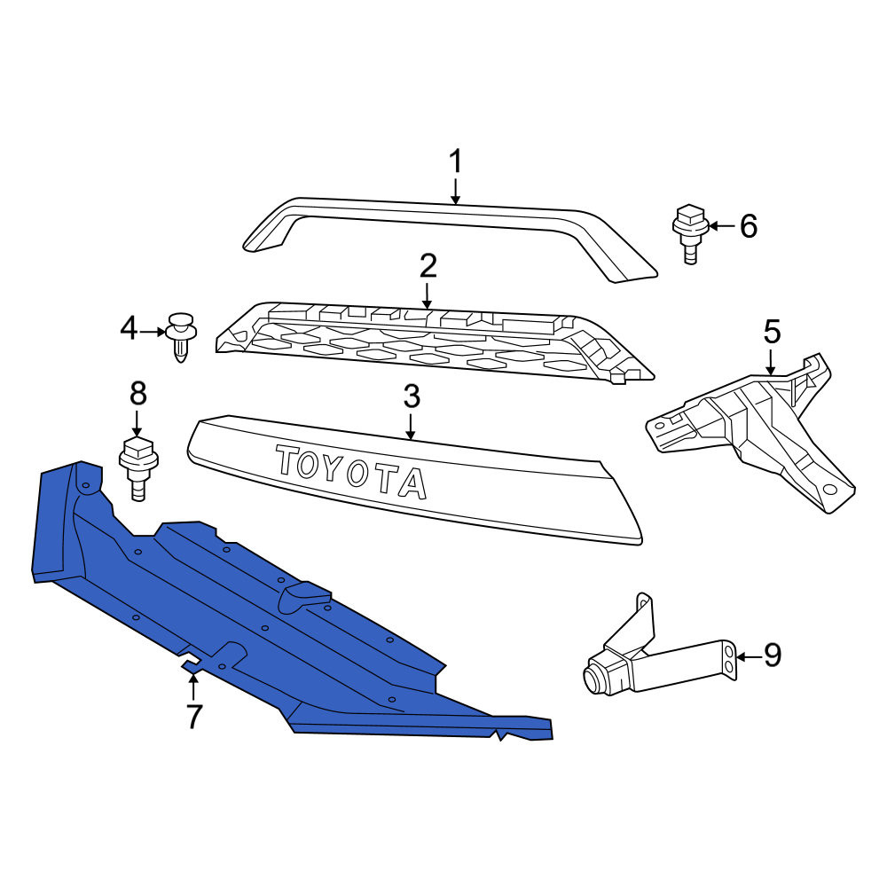 Toyota OE 5329235031 - Front Radiator Support Access Cover