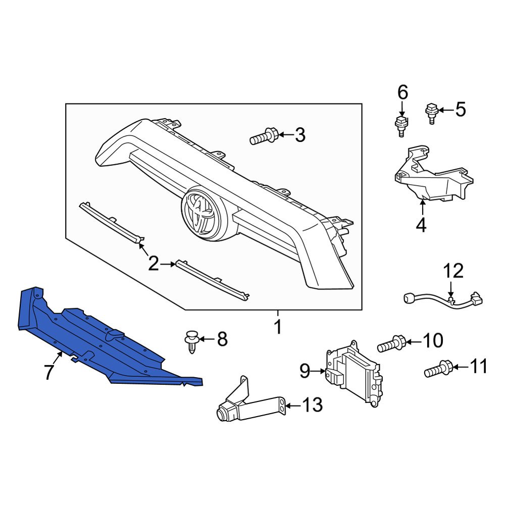 Toyota OE 5329235031 - Front Radiator Support Access Cover