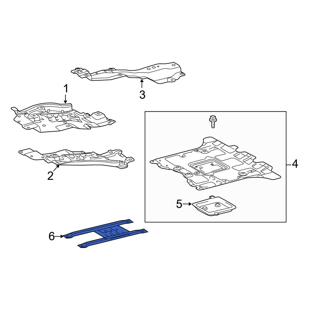 Toyota OE 5144060080 - Front Powertrain Skid Plate
