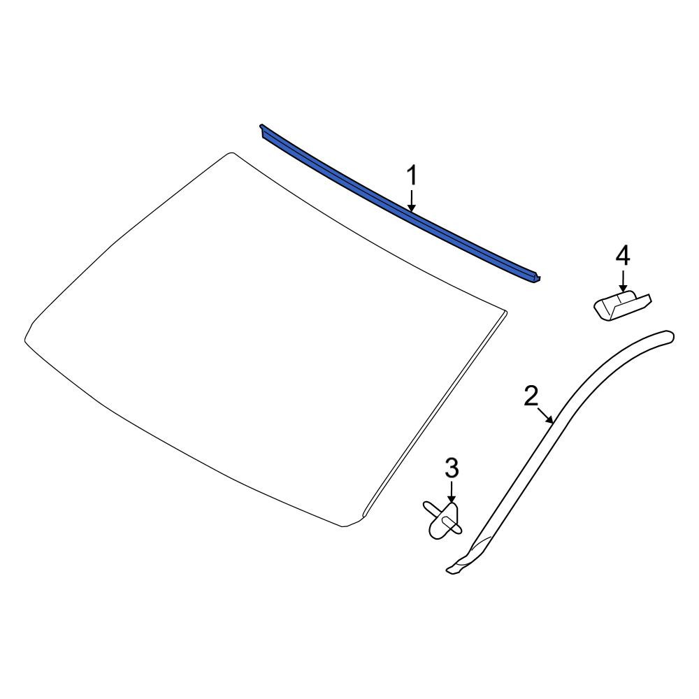 Toyota OE 7553160080 - Front Center Windshield Molding
