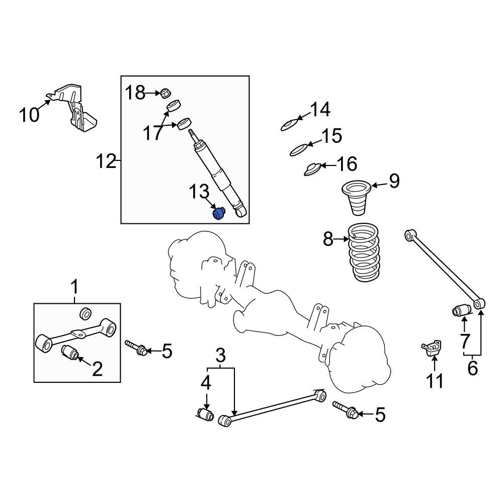 Toyota OE 9038519010 - Rear Suspension Shock Absorber Mount Insulator