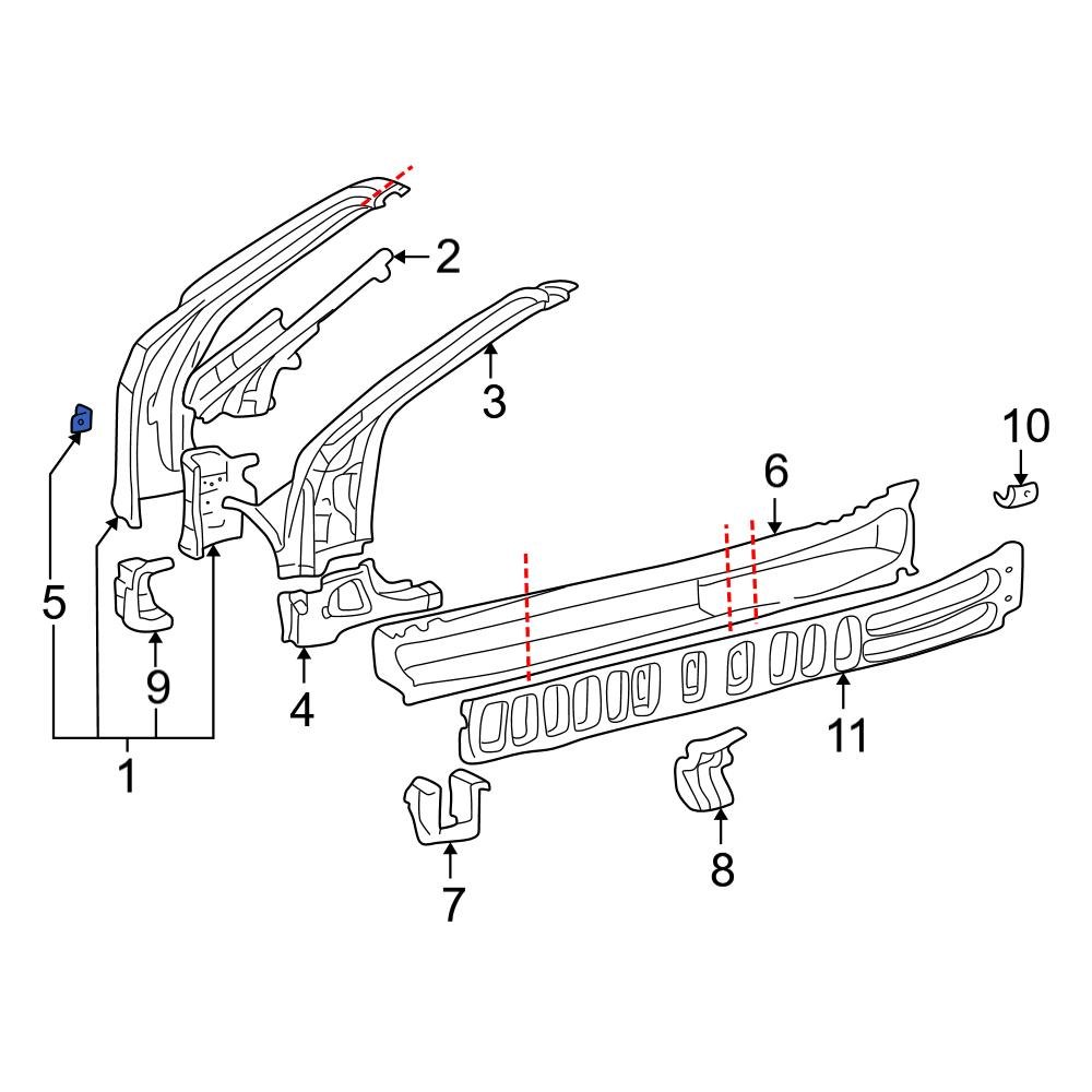 Toyota OE 538210R010 - Body A-Pillar Bracket