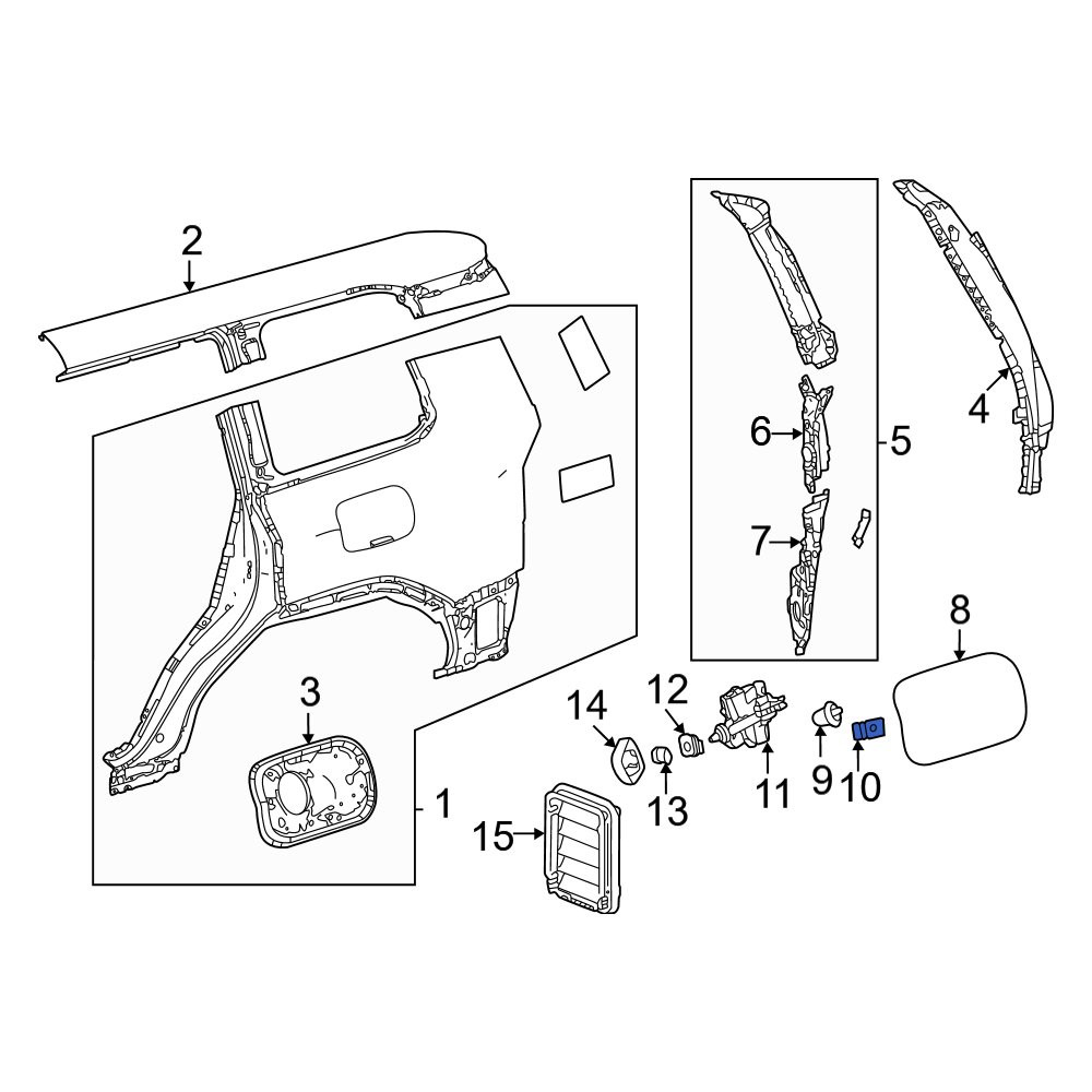Toyota OE 7736035040 - Rear Fuel Door Spring