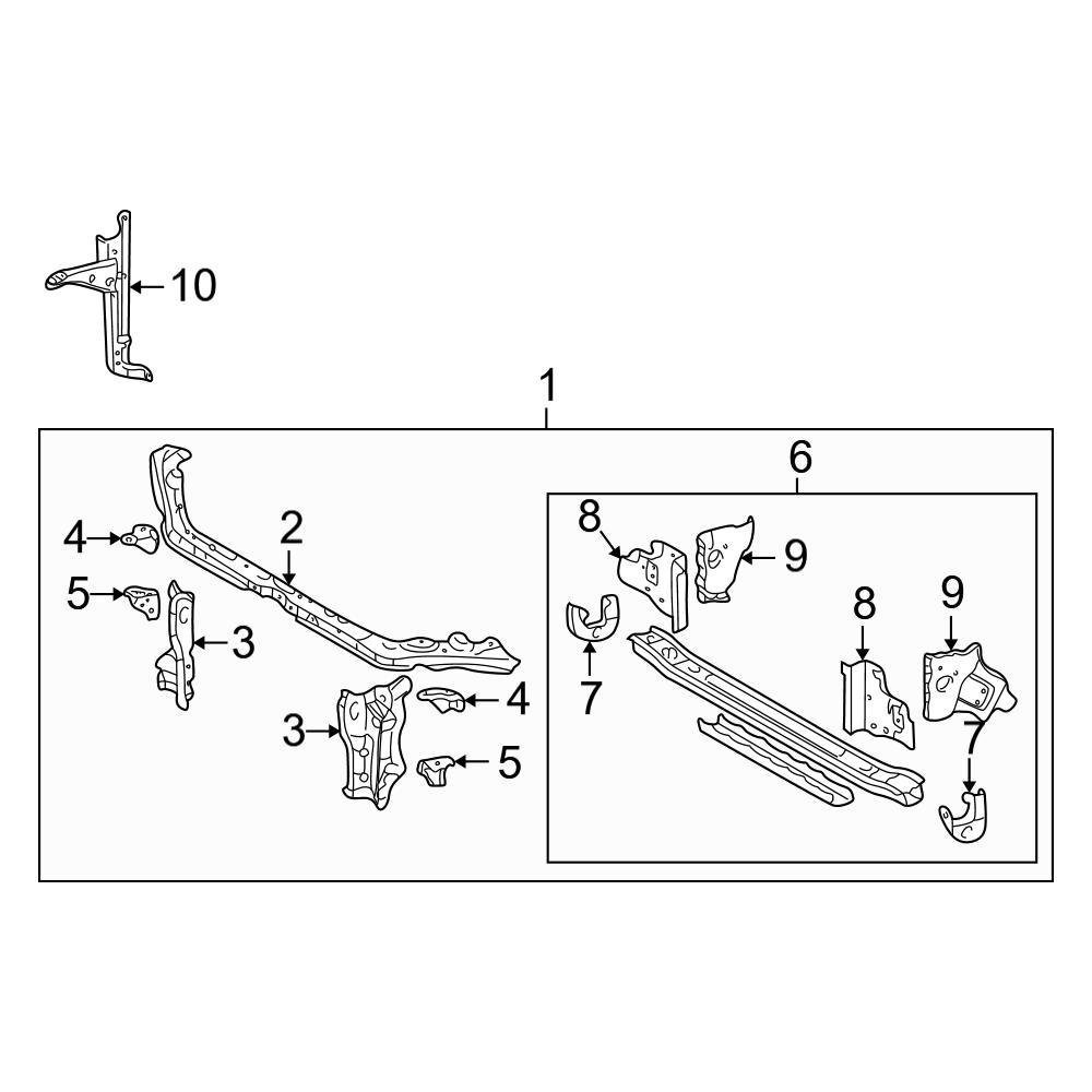 Toyota OE 5320102100 - Front Radiator Support Panel