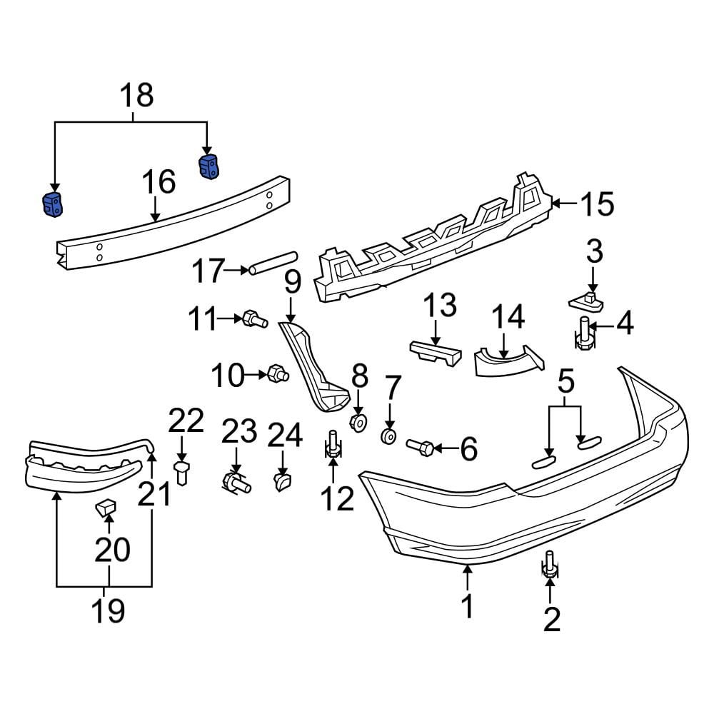 Toyota OE 5218102070 - Right Bumper Cover Reinforcement Beam Bracket