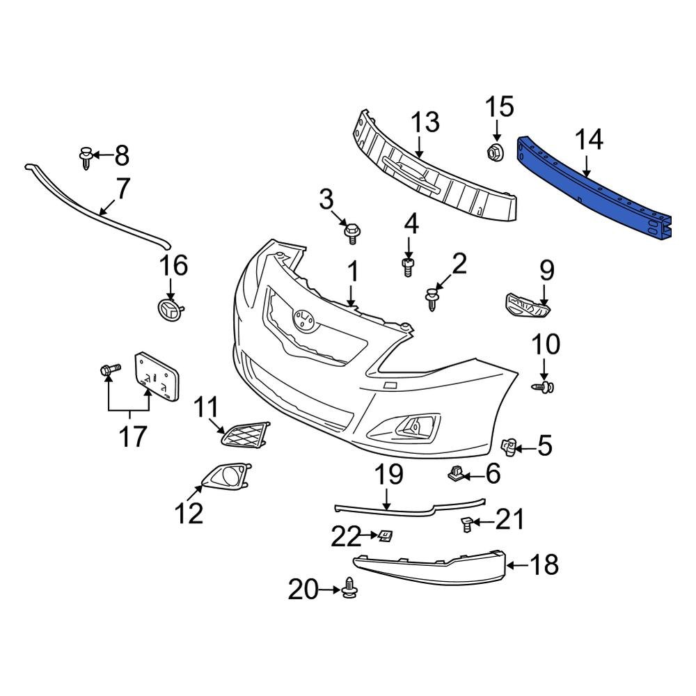 Toyota OE 5202102151 - Front Bumper Cover Reinforcement