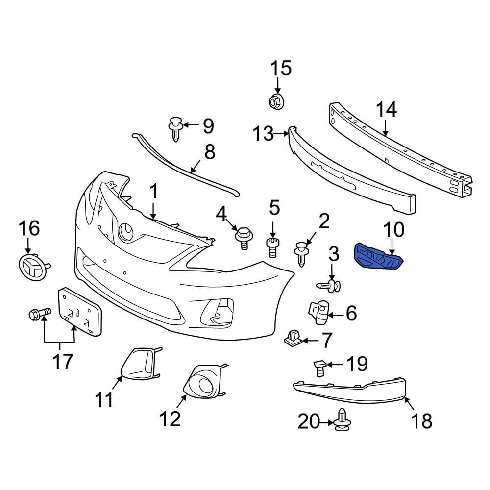 Toyota OE 5211502170 - Front Right Bumper Cover Retainer