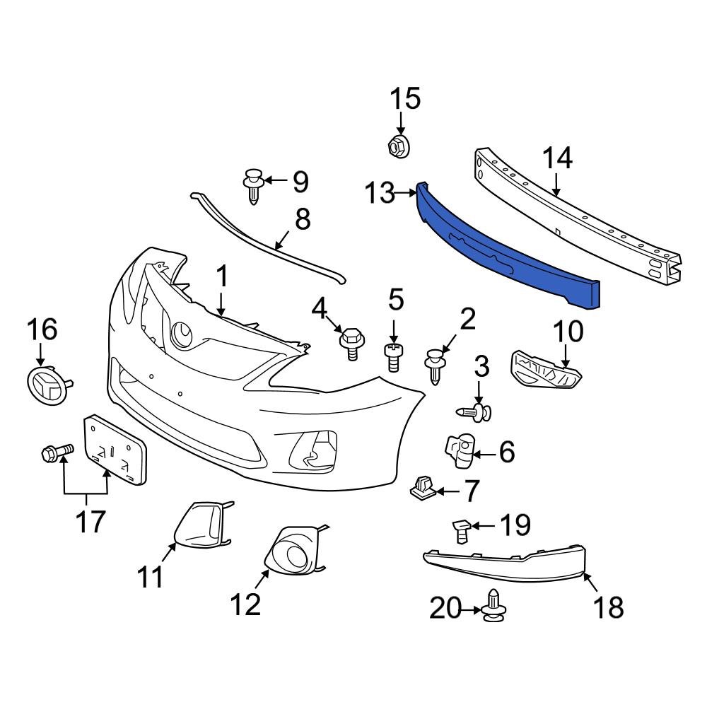 Toyota OE 5261102250 - Front Bumper Impact Absorber