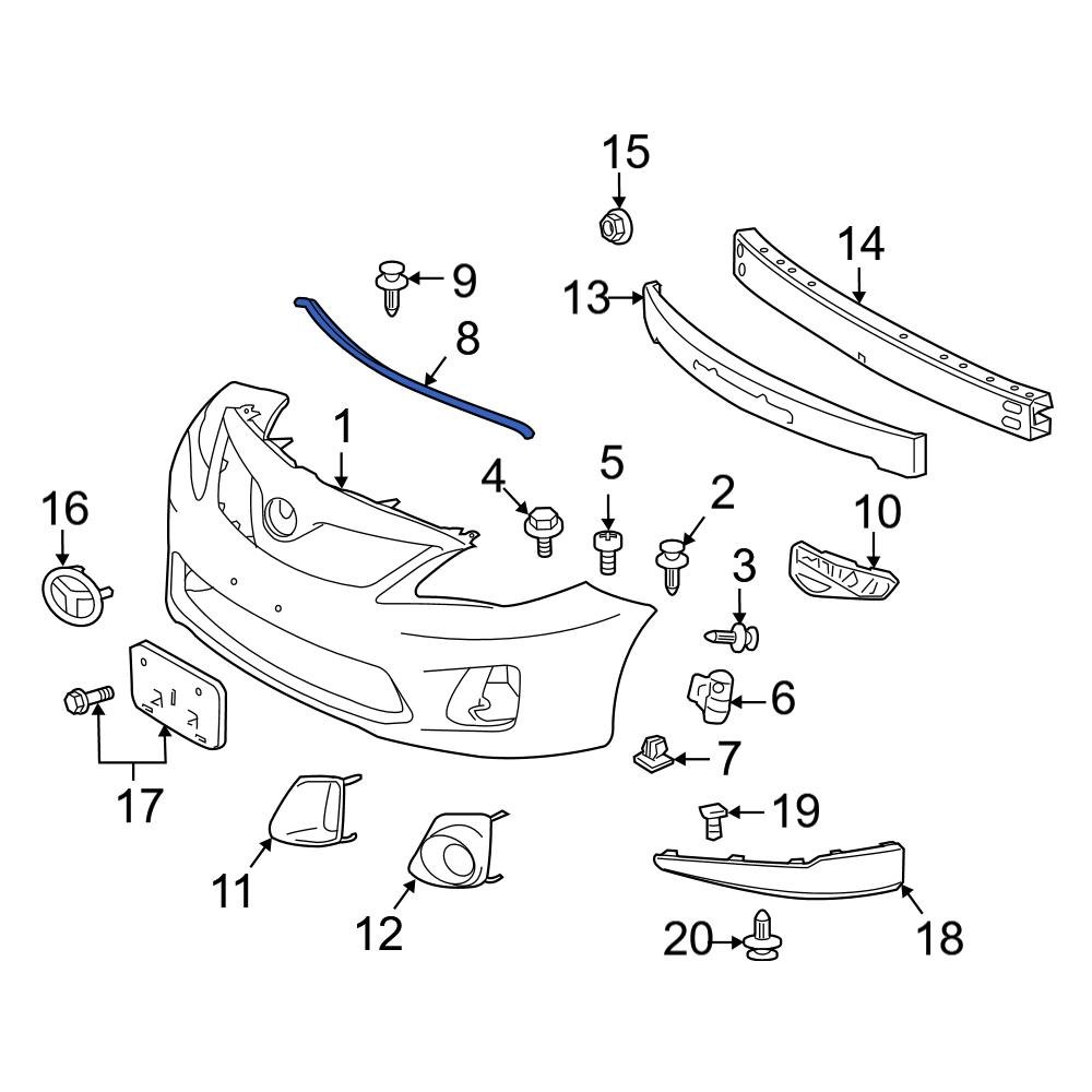 Toyota OE 5339502040 - Front Bumper Seal