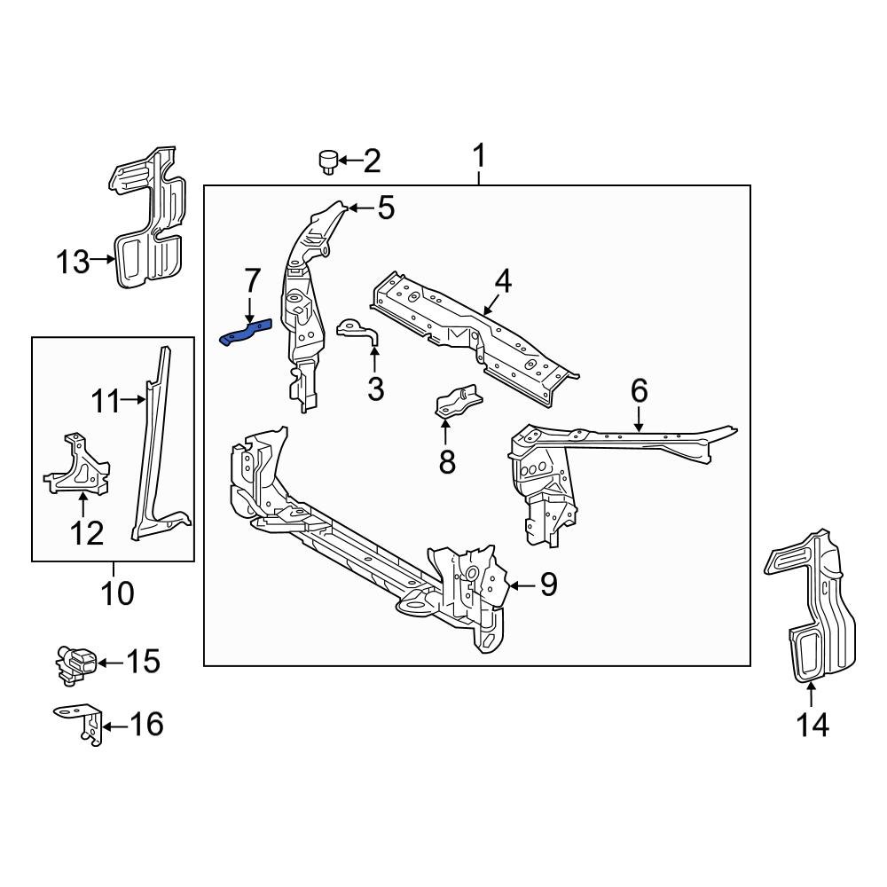 Toyota OE 5327302110 - Front Right Radiator Support Side Panel Bracket