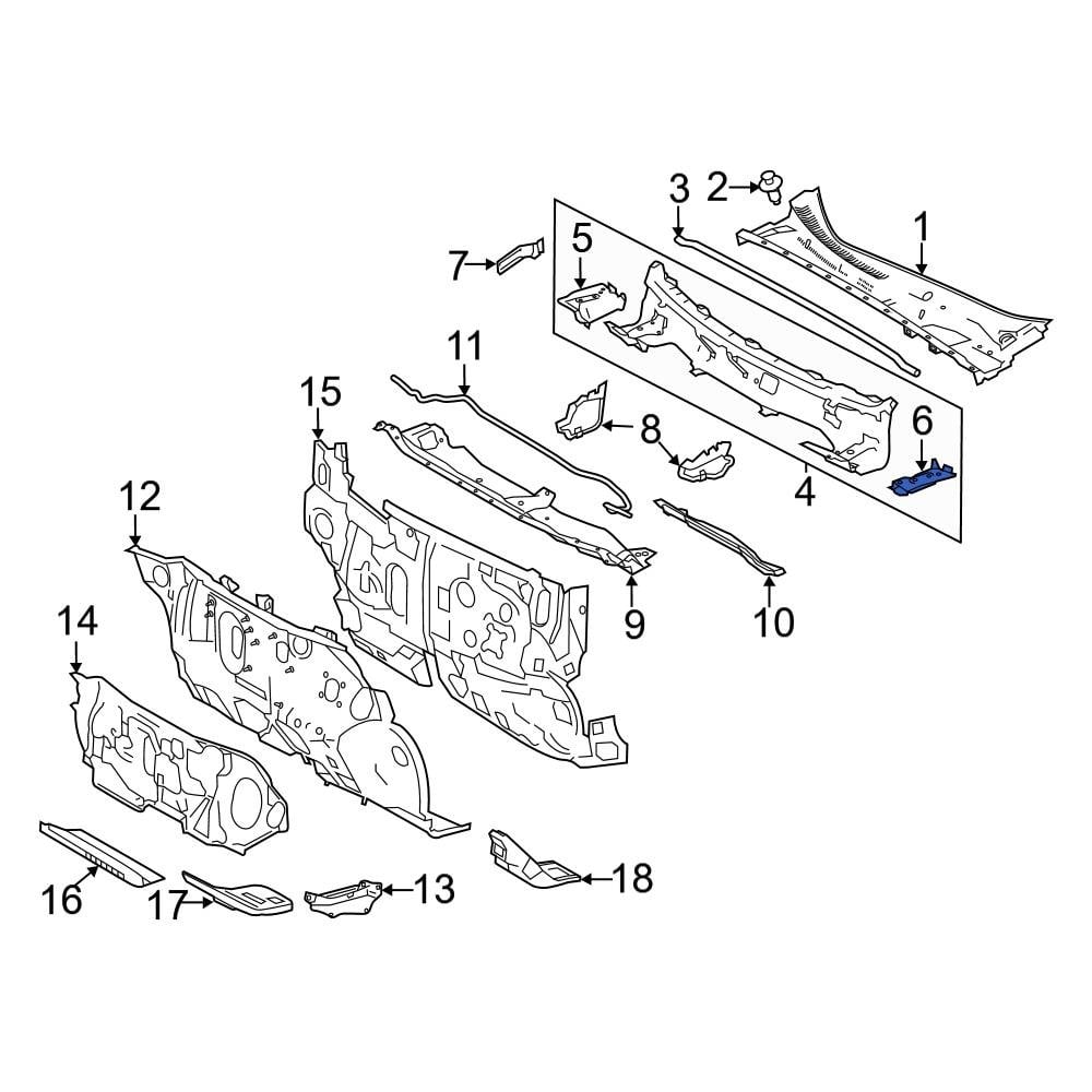 Toyota OE 5570602121 - Front Left Cowl Side Panel