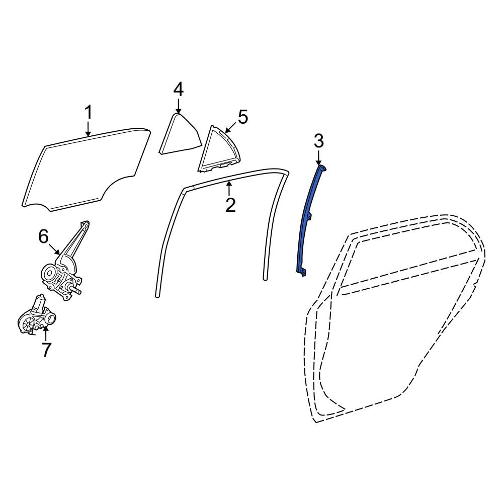 Toyota OE 6740802110 - Rear Left Door Window Division Bar