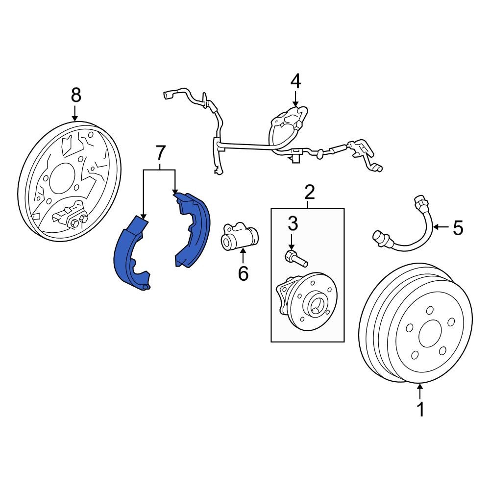 Toyota OE 0449502212 - Rear Drum Brake Shoe