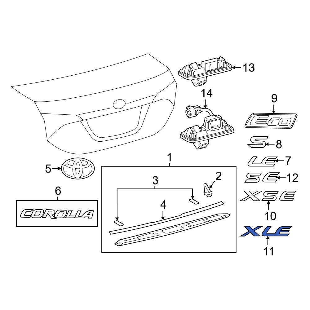 Toyota OE 7544202280 - Rear Deck Lid Emblem