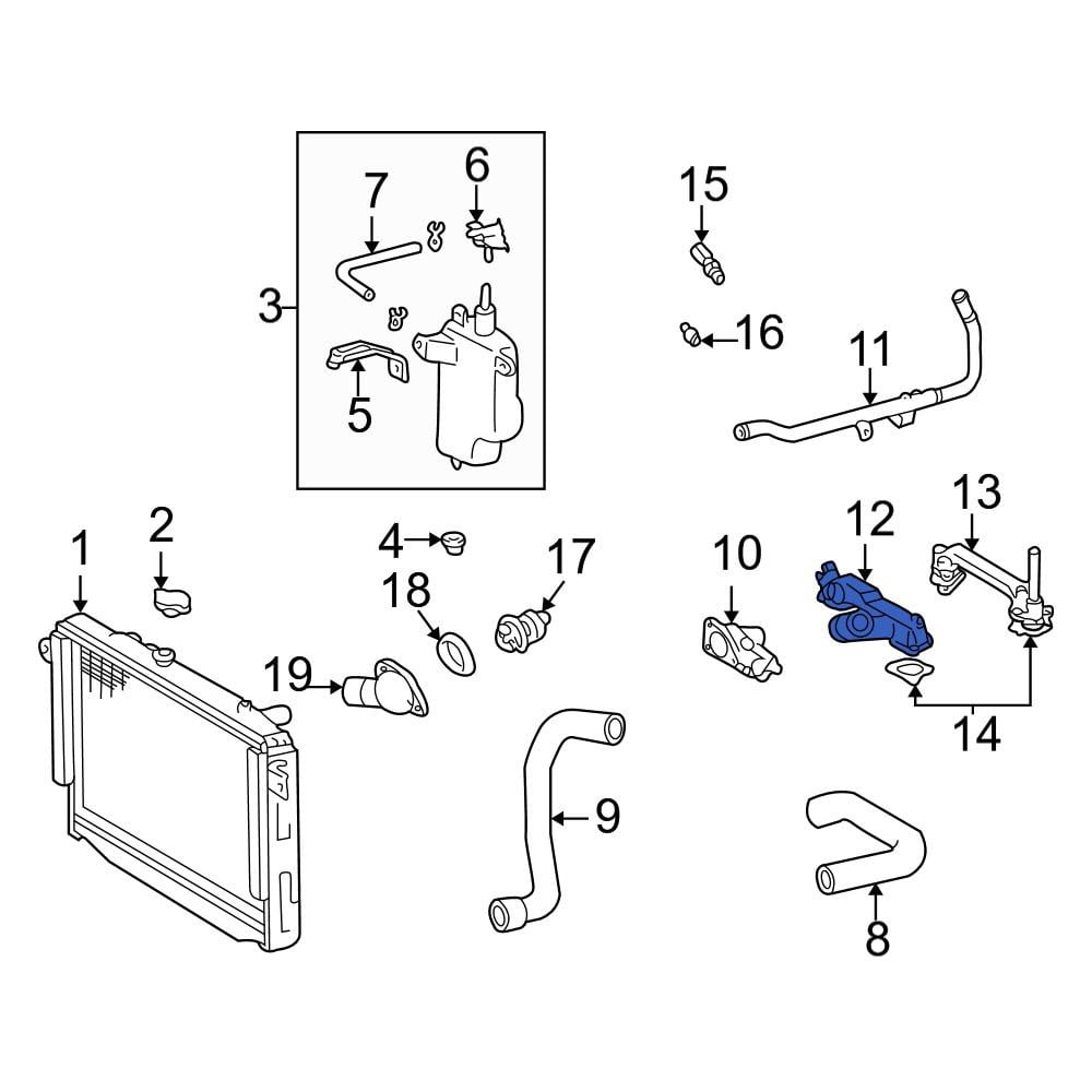 Toyota OE 162060F010 - Engine Coolant Bypass Pipe