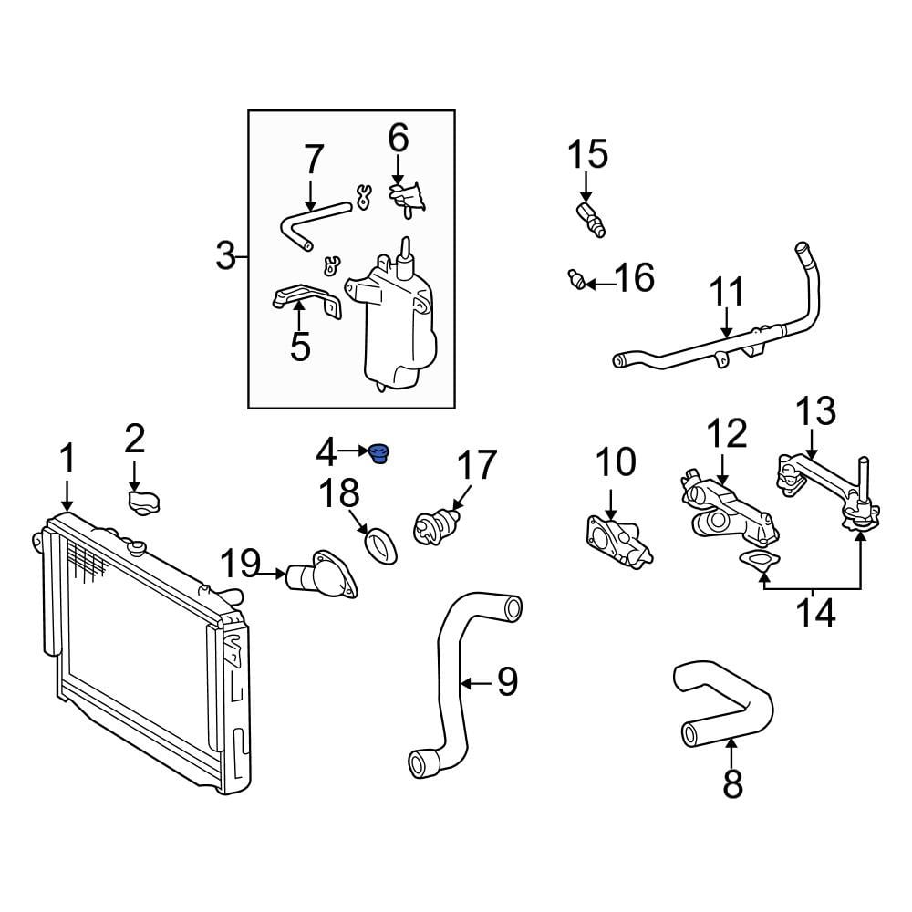 Toyota OE 9048025025 - Engine Coolant Reservoir Grommet