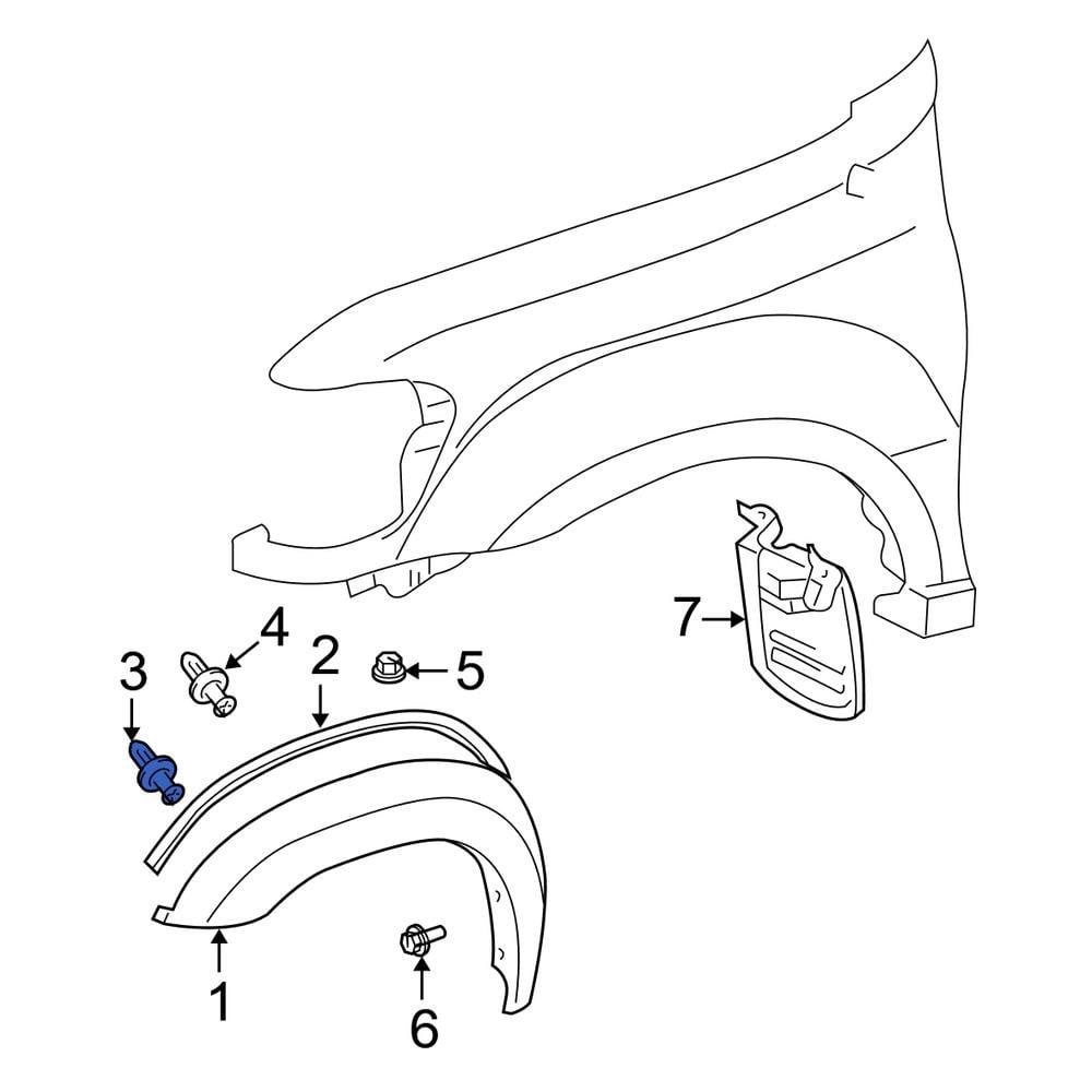 Toyota OE 9090467036 - Front Fender Flare Clip