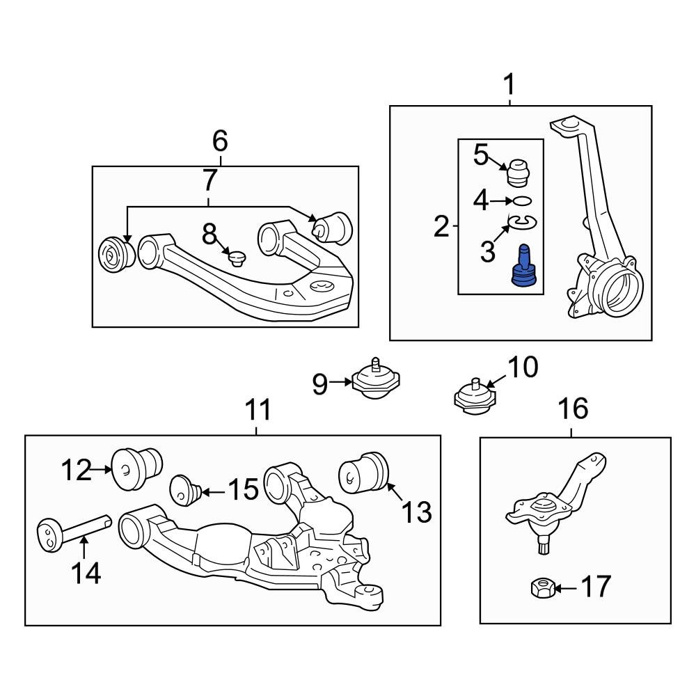 Toyota OE 4331039016 - Front Upper Suspension Ball Joint