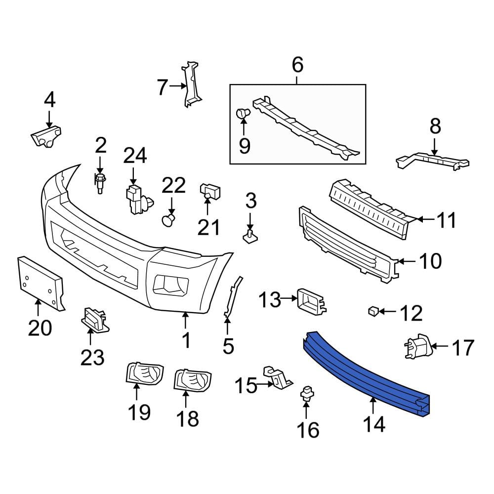 Toyota OE 521310C040 - Front Bumper Impact Bar