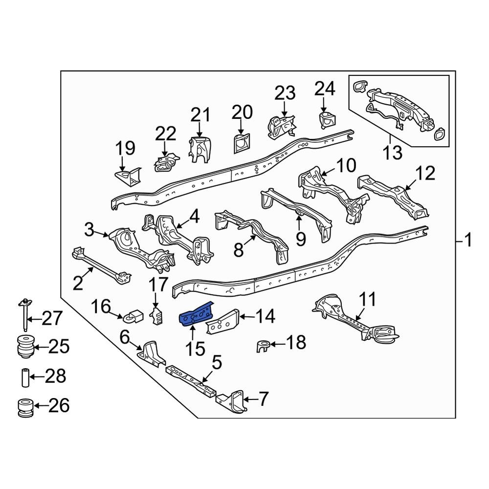 Toyota OE 572010C010 - Front Right Inner Frame Rail End