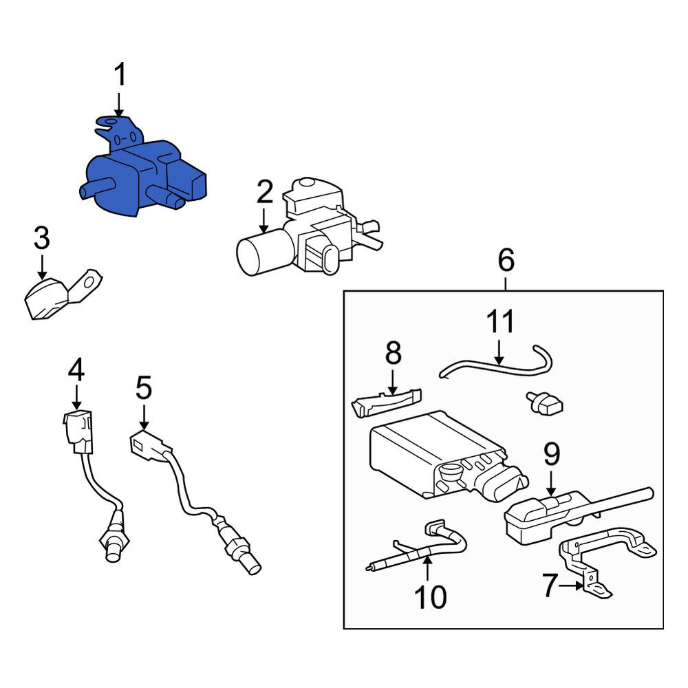 Toyota OE 258600S020 - Front Exhaust Gas Recirculation (EGR) Vacuum ...